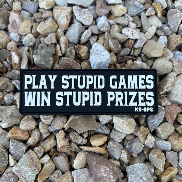 Play Stupid Games PVC Patches | Rubber Training Patch for Dogs - K9 Ops
